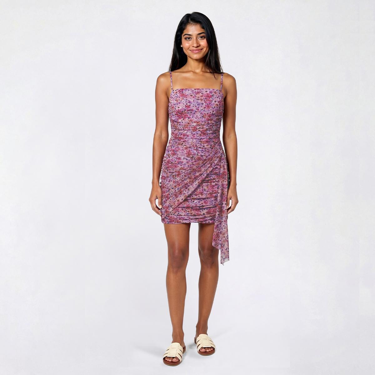 Click here for Juniors Jump Mesh Side Ruched Slip Dress prices